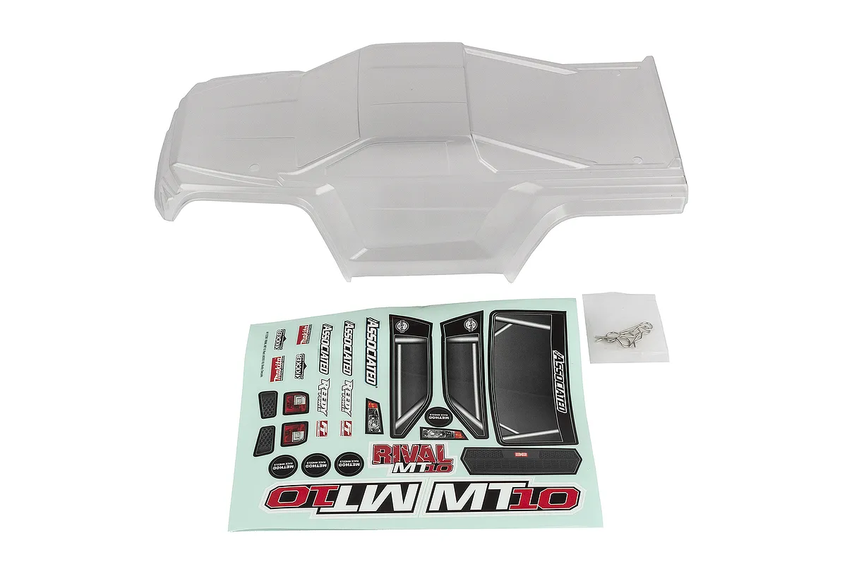 Team Associated 1/10 Rival MT10 V2 Unpainted Body Shell - Clear | 25829