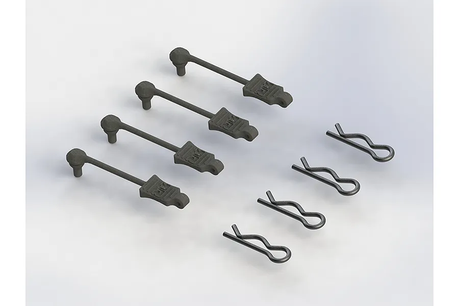 ARRMA 1.5mm Black Body Pins w/Clip Retainer 4Pcs | AR390178