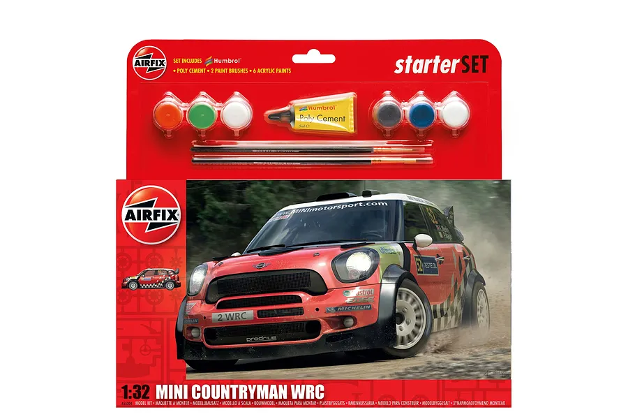 Airfix 1/32 Mini Countryman WRC Rally Car Scaled Plastic Model Kit | A55304