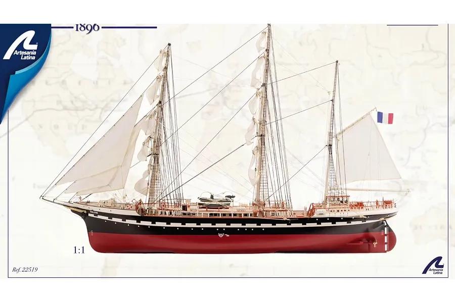 Artesania Latina 1/75 1890 French Belem Scaled Wooden Model Ship Kit ...