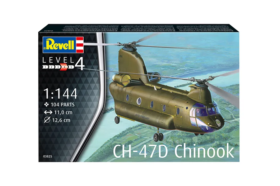 Revell 1/144 CH-47D Chinook Helicopter Scaled Plastic Model Kit | 03825