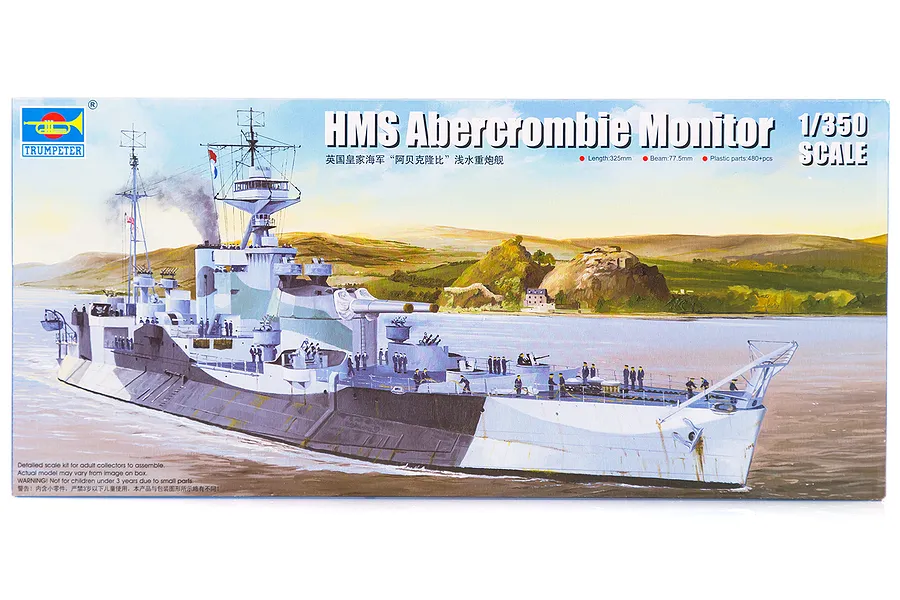 Trumpeter 1/350 HMS Abercrombie Monitor Battleship Plastic Model Kit ...