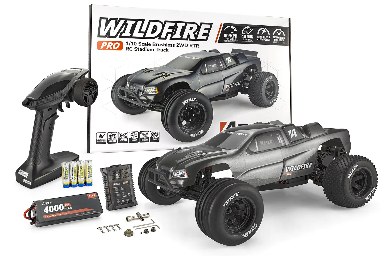 Atrek Wildfire Pro RC Stadium Truck - Brushless Speed Performance Pack