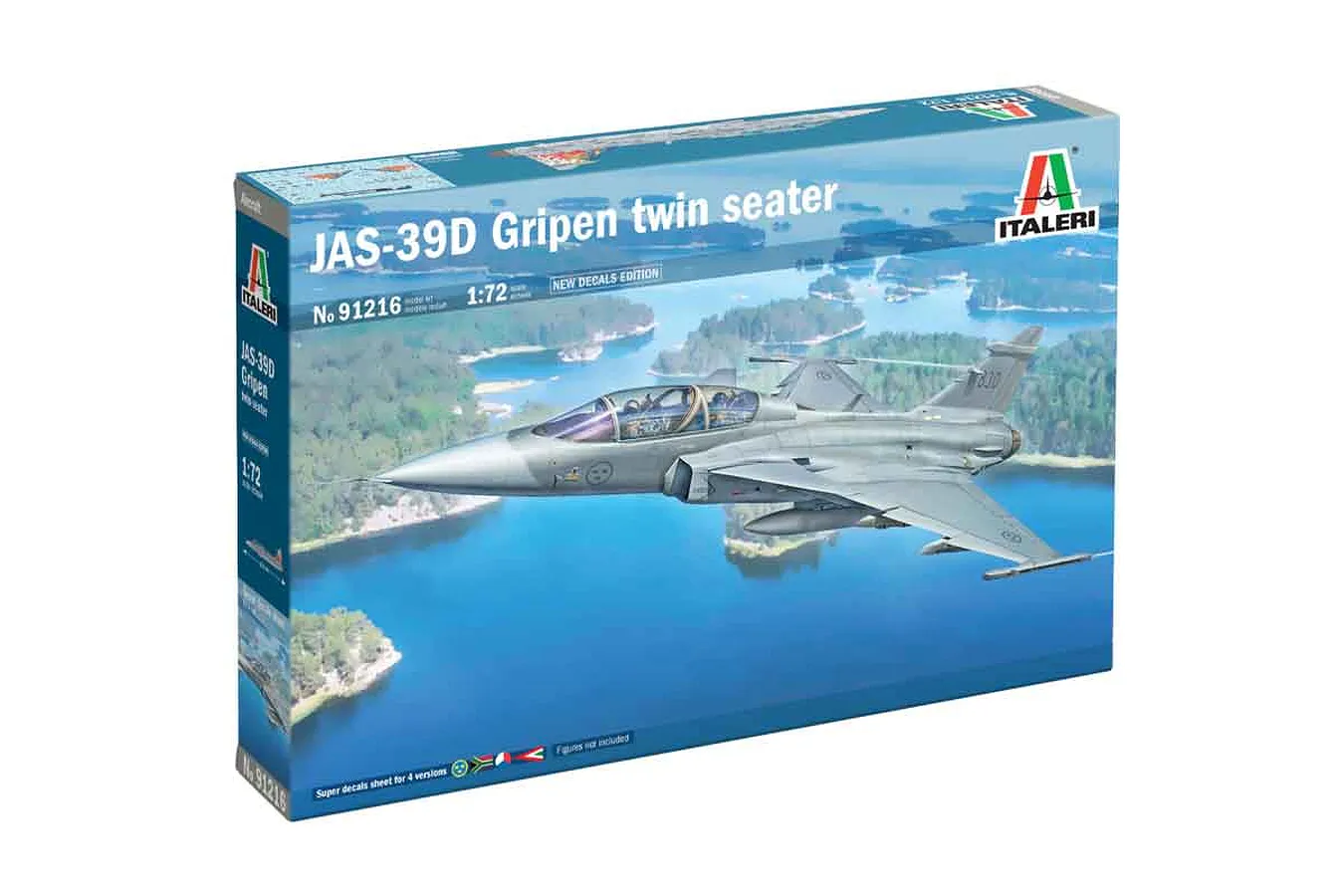 Italeri 1/72 JAS-39 Twin Seater Fighter Jet Scaled Plastic Model Kit