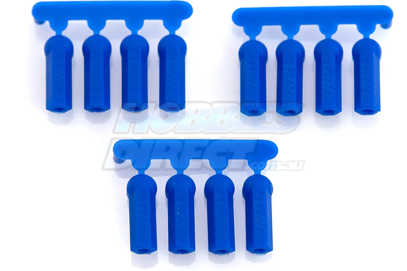 RPM Blue HPI/Losi/Associated 4.3mm Ball & 3mm/4-40 Thread Rod Ends 12Pcs