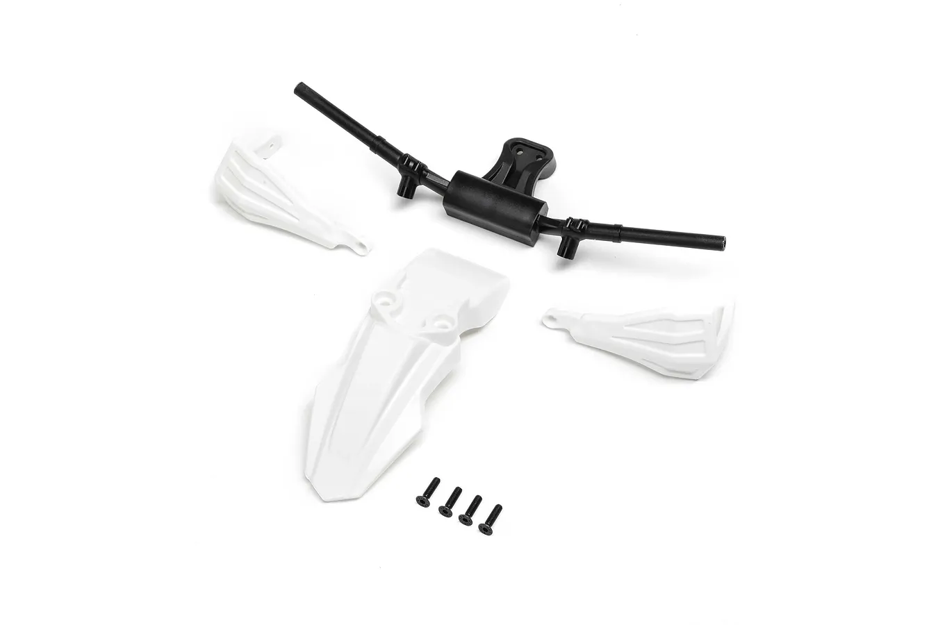 Losi Fender, Handguards & Handle Bars, White: Promoto-SM