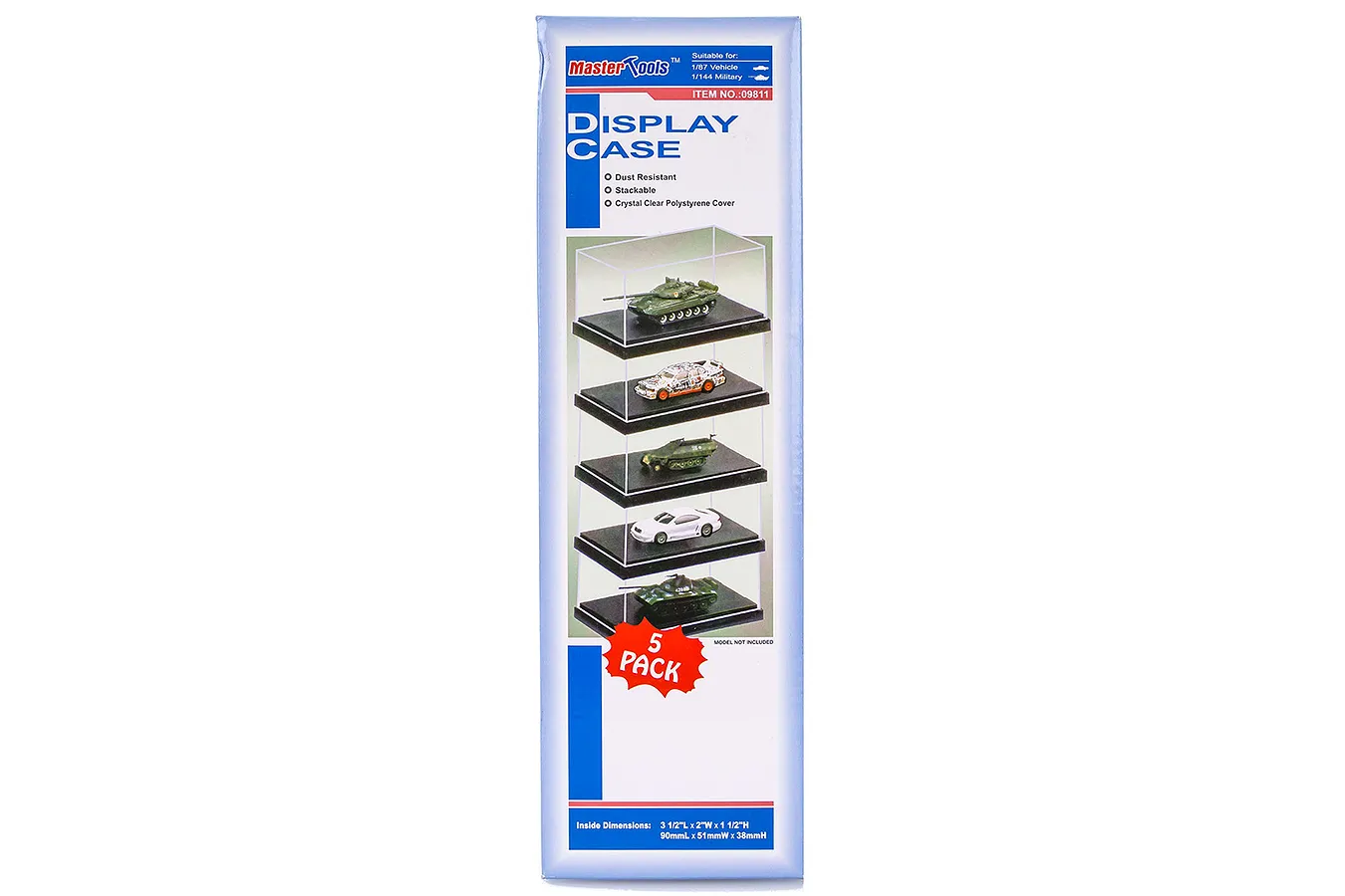 Trumpeter 90x51x38mm Plastic Scale Model Display Case Set 5Pcs
