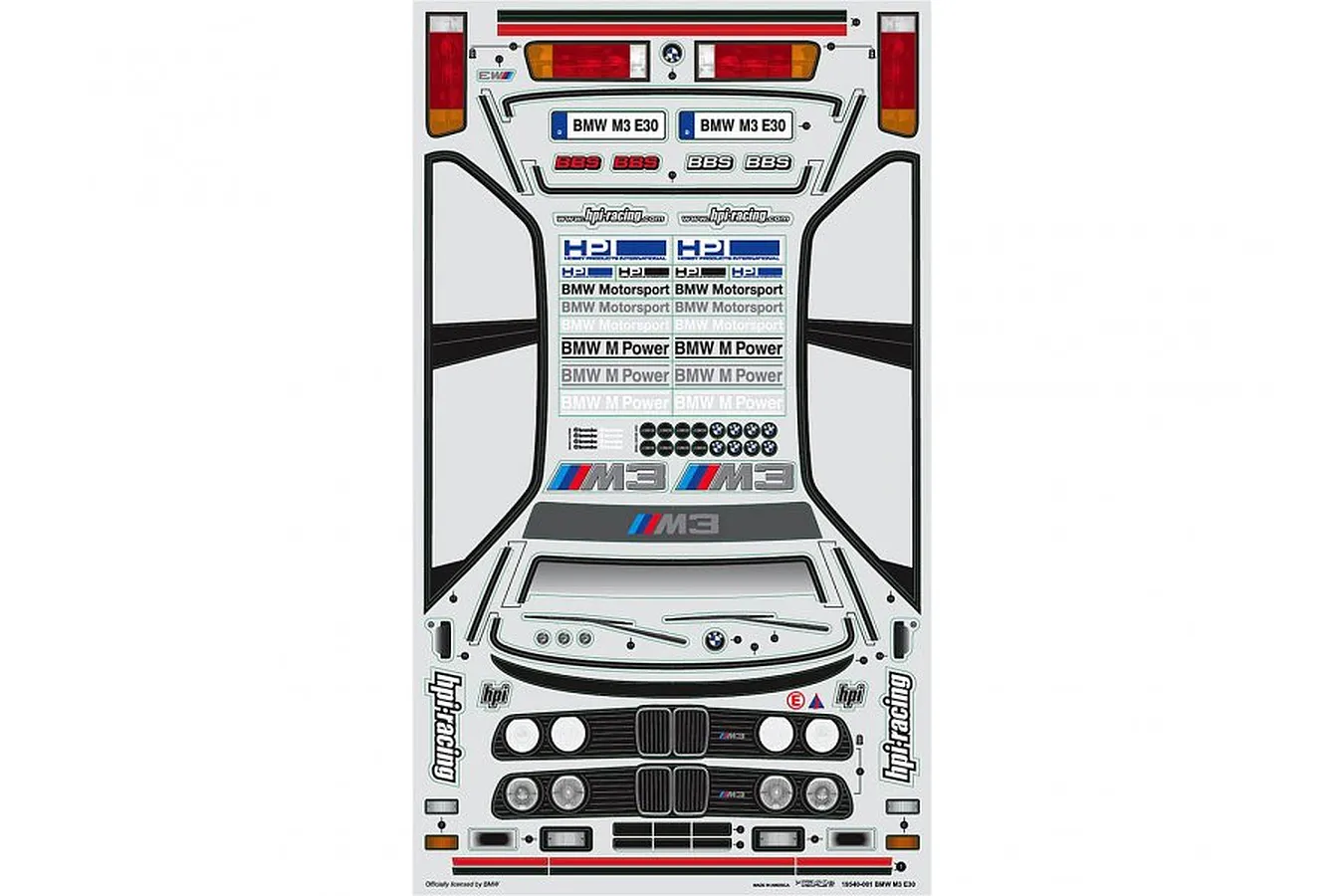 HPI 1/10 BMW M3 E30 Unpainted Body Shell
