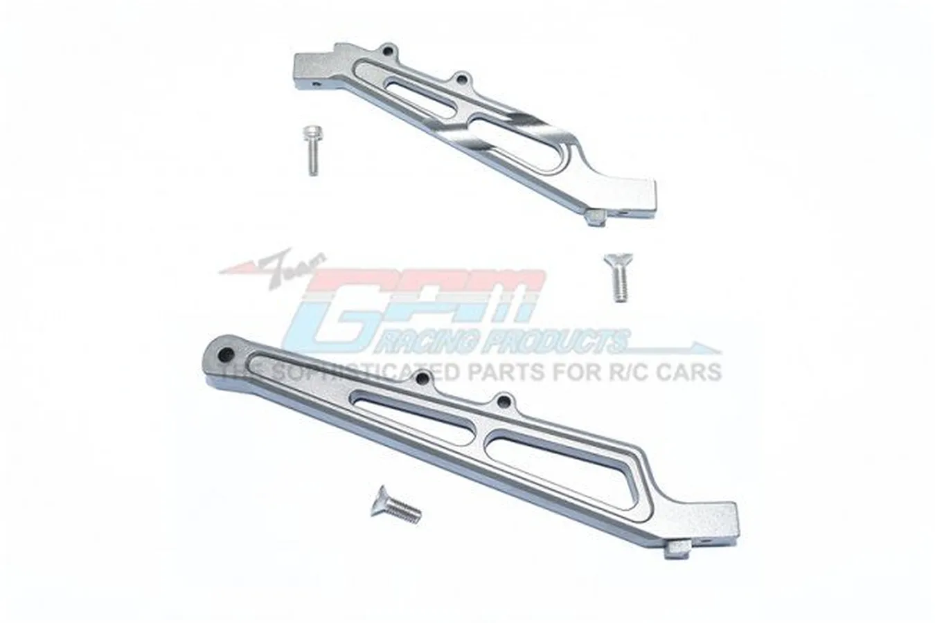 GPM Grey Silver Aluminium Front & Rear Chassis Brace Set