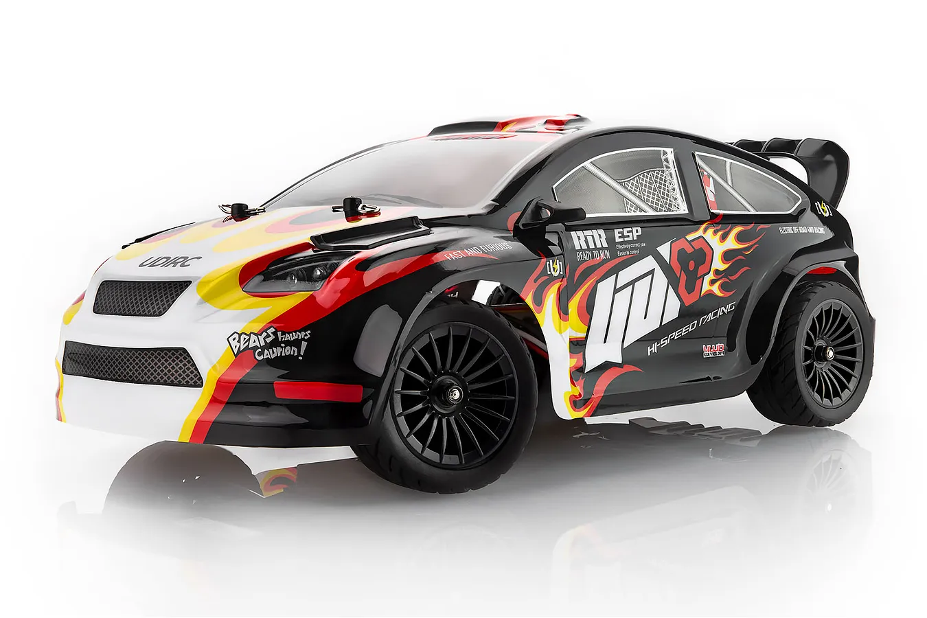 UDI Rally RC Drift Car Electric Brushless 4WD 1/16 Scale RTR - Black