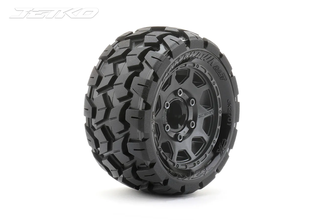 Jetko 2.8" Tomahawk ST Medium Soft Tyres on (1/2" Off Set) Black Claw ...