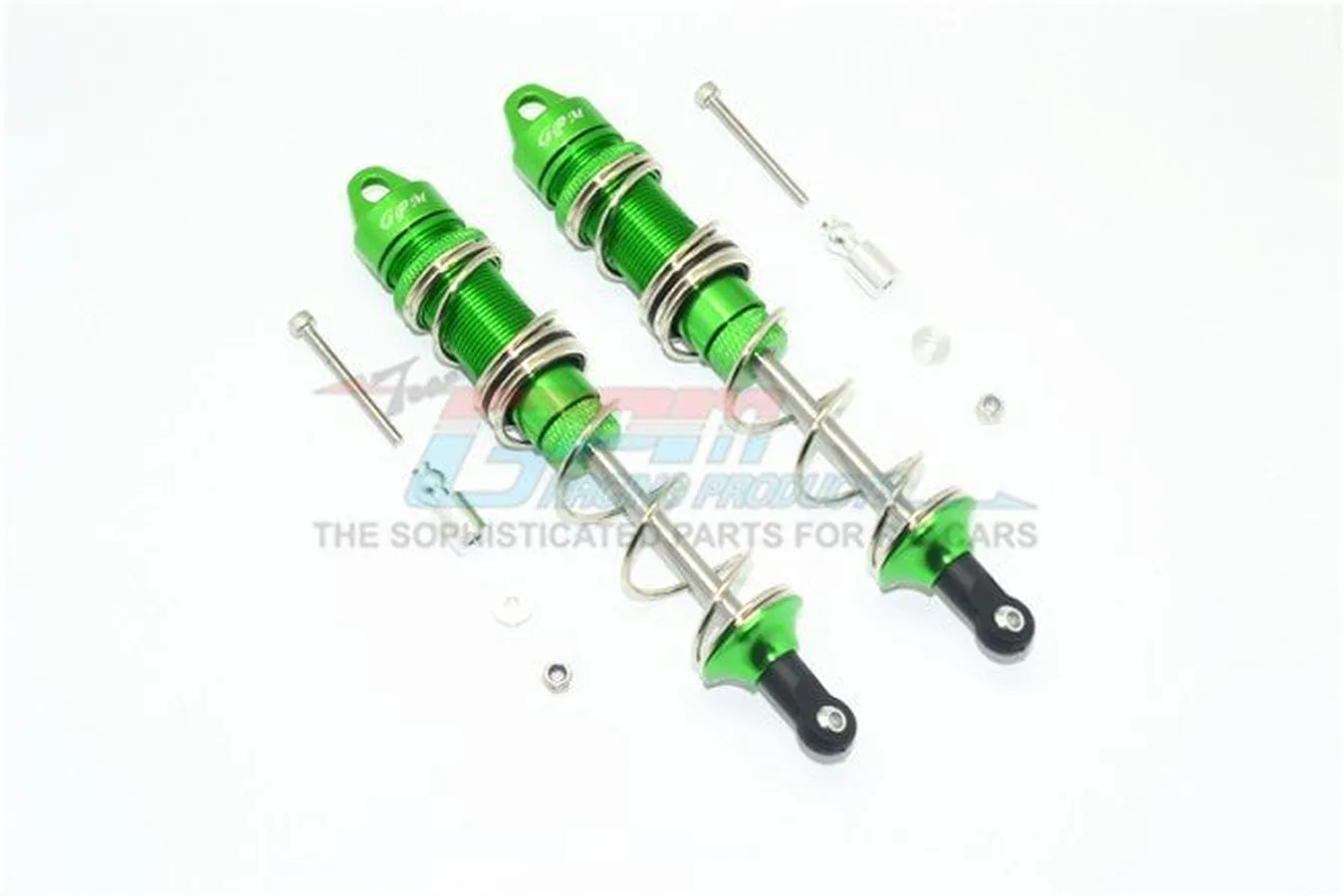 GPM Green Aluminium Complete 135mm Adjustable Shocks w/ Mounting Hardware