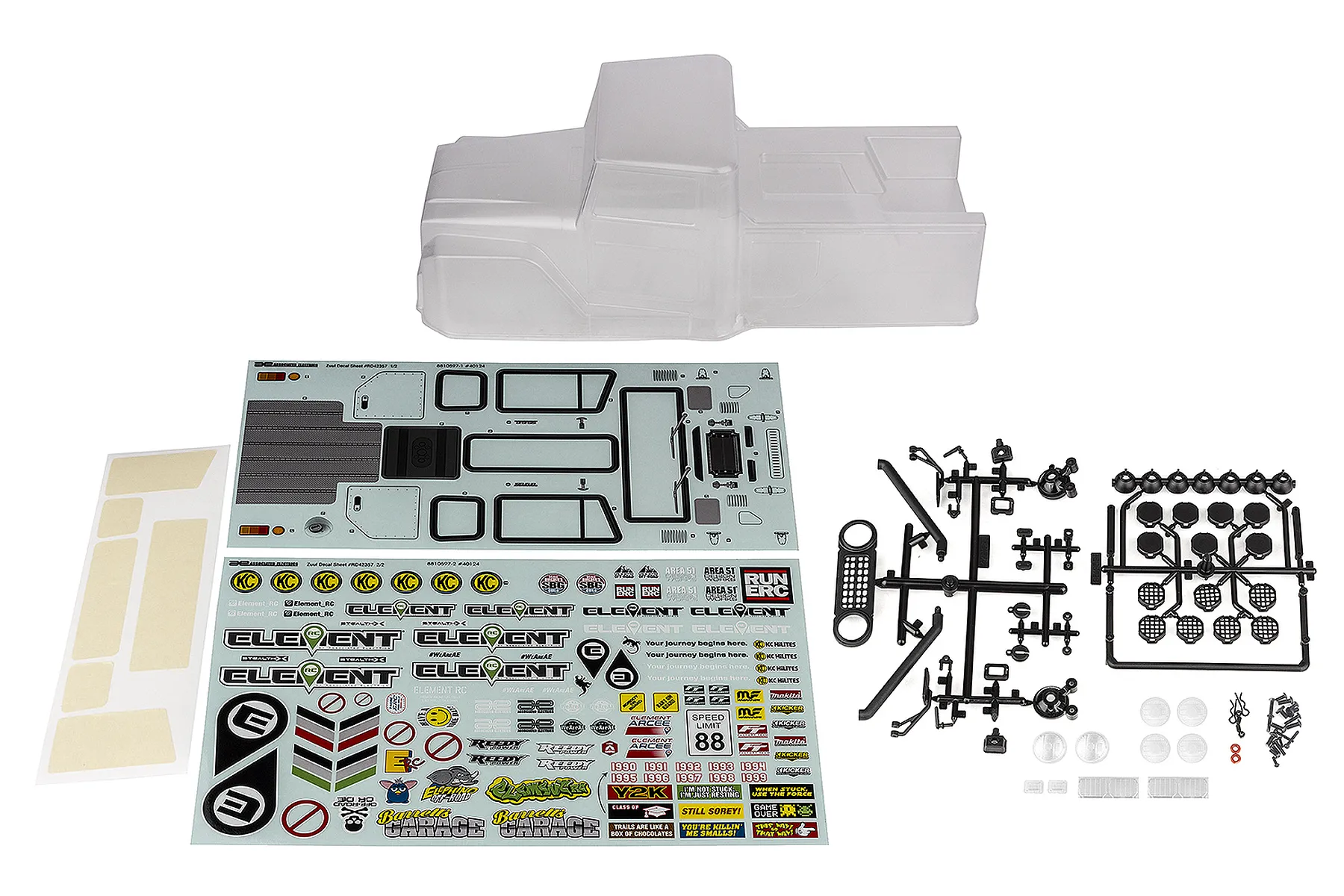 Element RC Enduro Zuul Unpainted 1/10 Body Shell Set - Clear