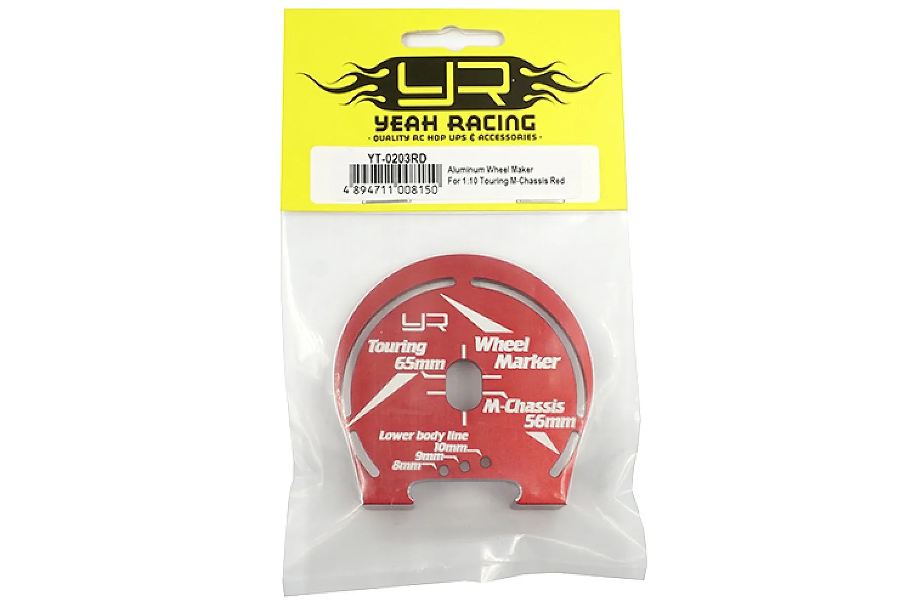 Yeah Racing Aluminium 1/10 Touring Car Wheel Well Marker - Red