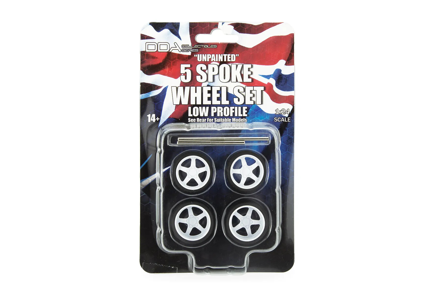 DDA 1/24 Low Profile 5 Spoke Scaled Plastic Model Wheel Set 4Pcs ...