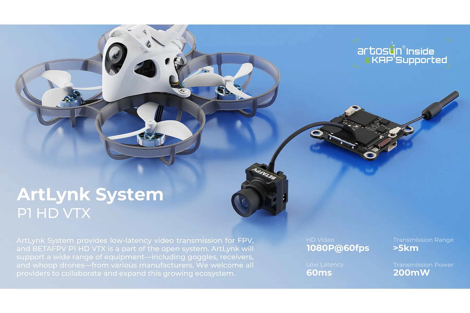 BetaFPV Meteor75 Pro 1S HD Digital VTX Racing Drone - Drone Only