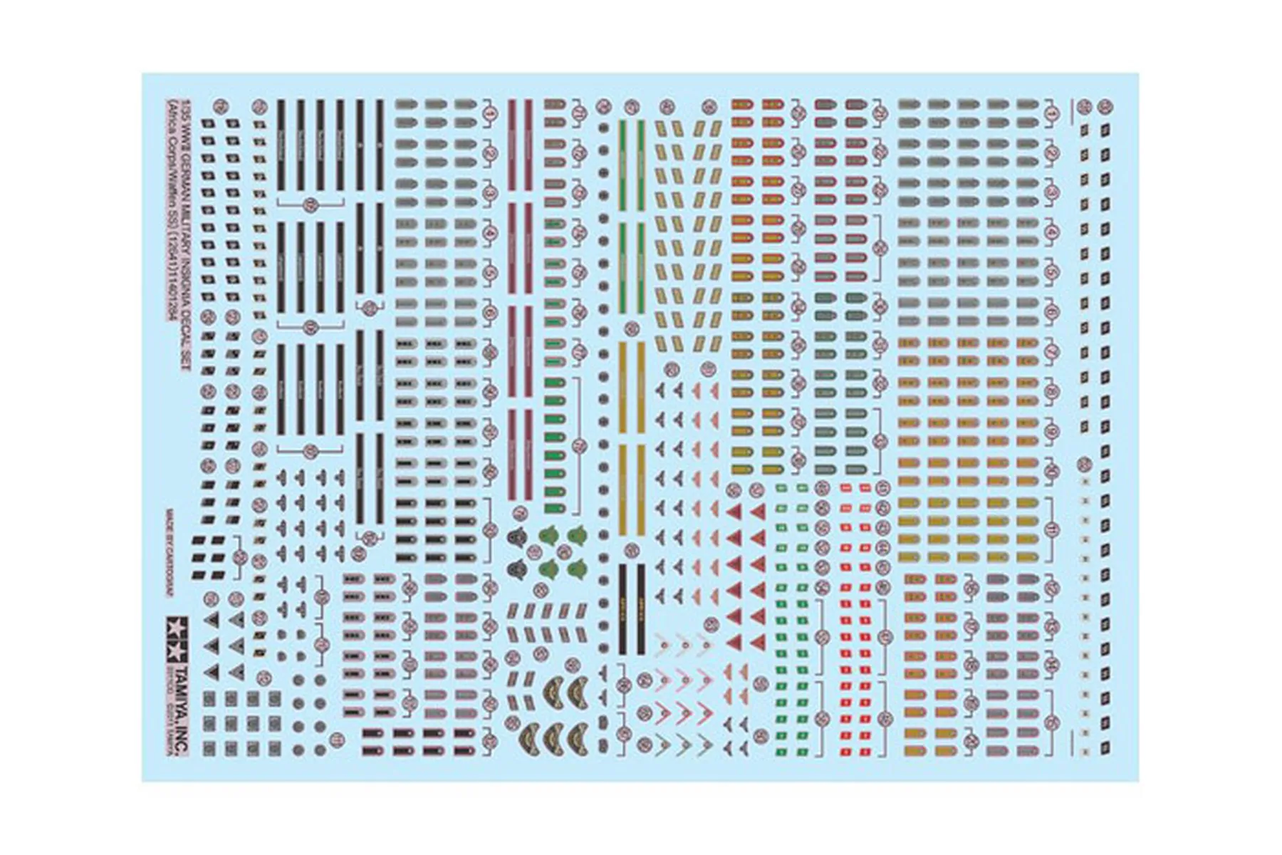 Tamiya 1/35 WWII German Africa Corp/Waffen SS Military Insigna Decal Set