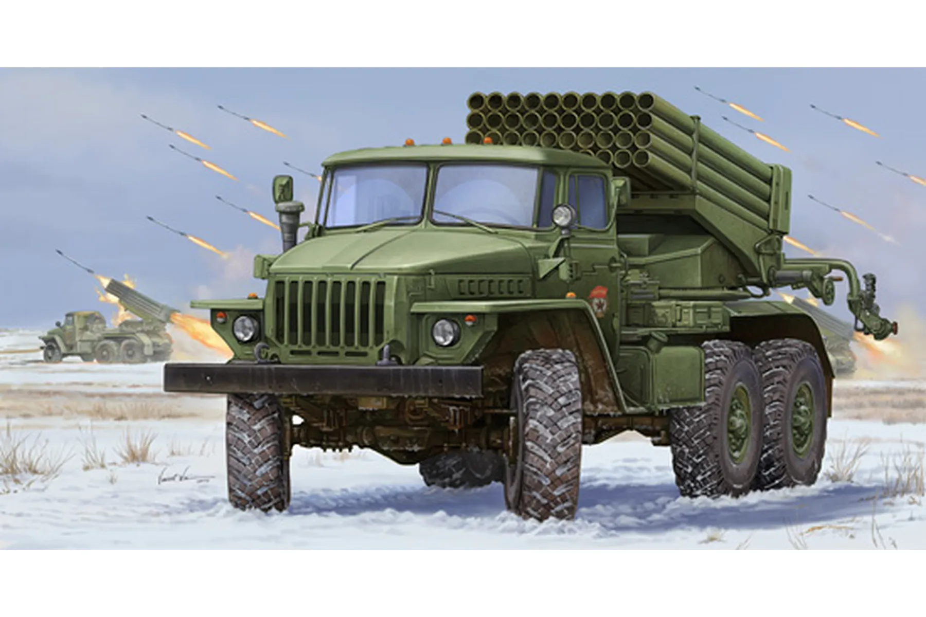 Trumpeter 1/35 Russian BM-21 Grad Multiple Rocket Launcher Truck Scaled ...