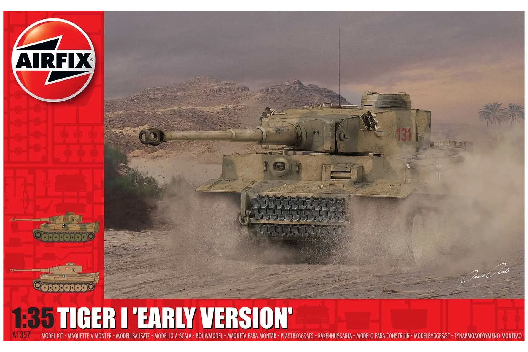 Airfix 1/35 Tiger 1 (Early Version) Tank Scaled Plastic Model Kit