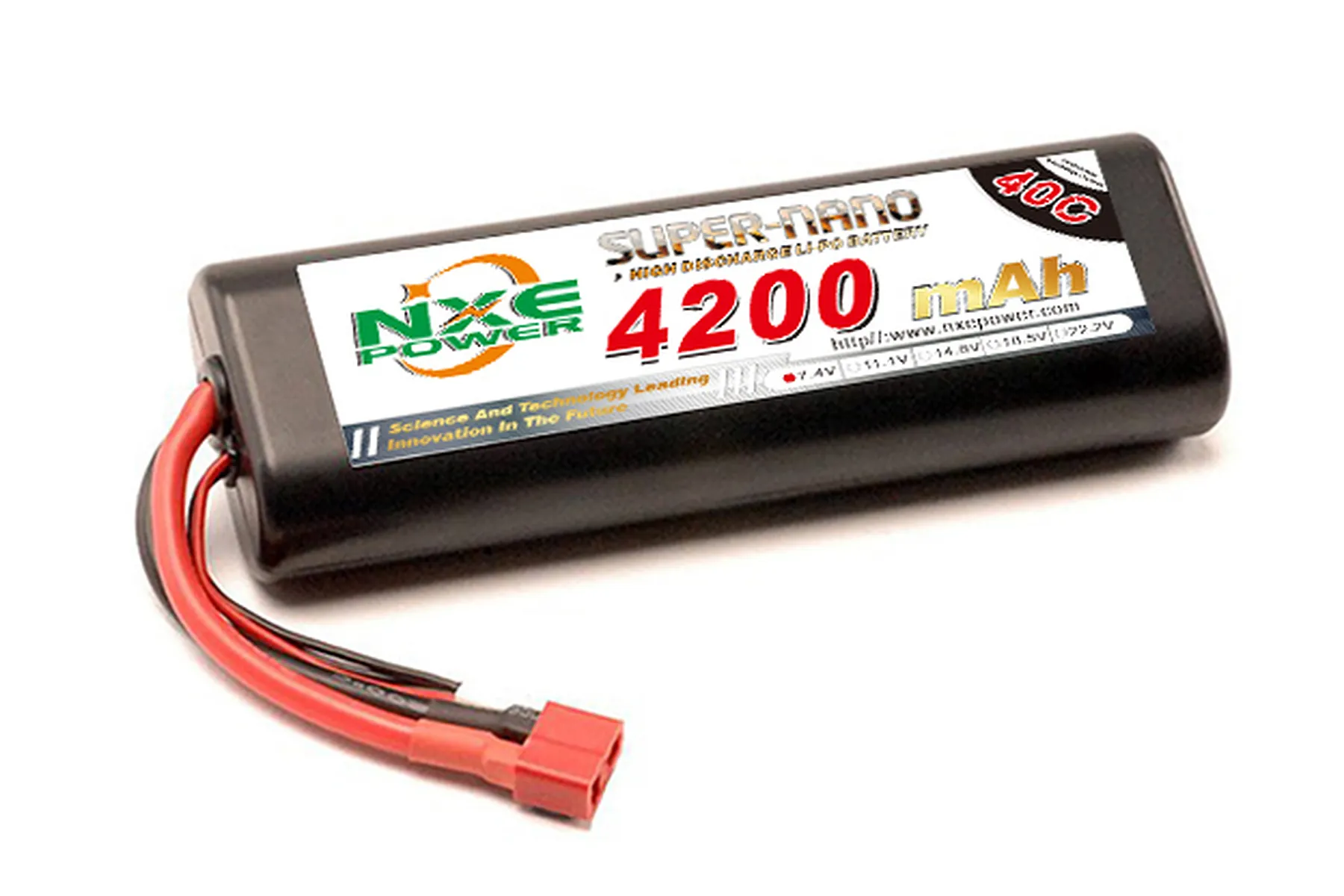 NXE 7.4V 4200mAh 40C Rounded Hard Case LiPo Battery