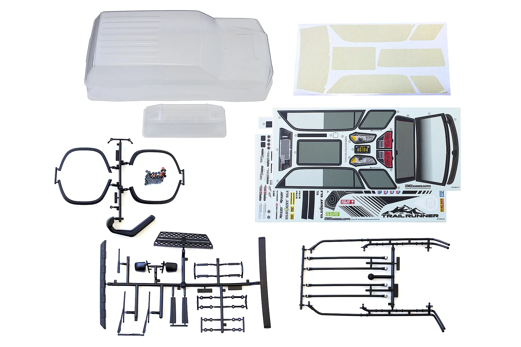 Element RC Trailrunner Unpainted Body Shell w/ Decals and Accessories