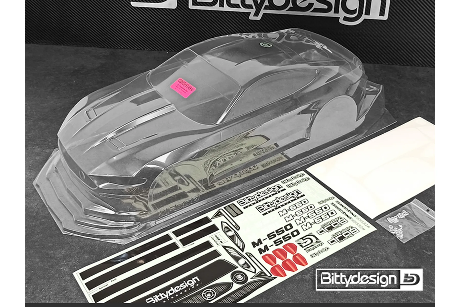 Bittydesign 1/10 M-550 No Prep Drag Racing Unpainted Body Shell w/ Decals