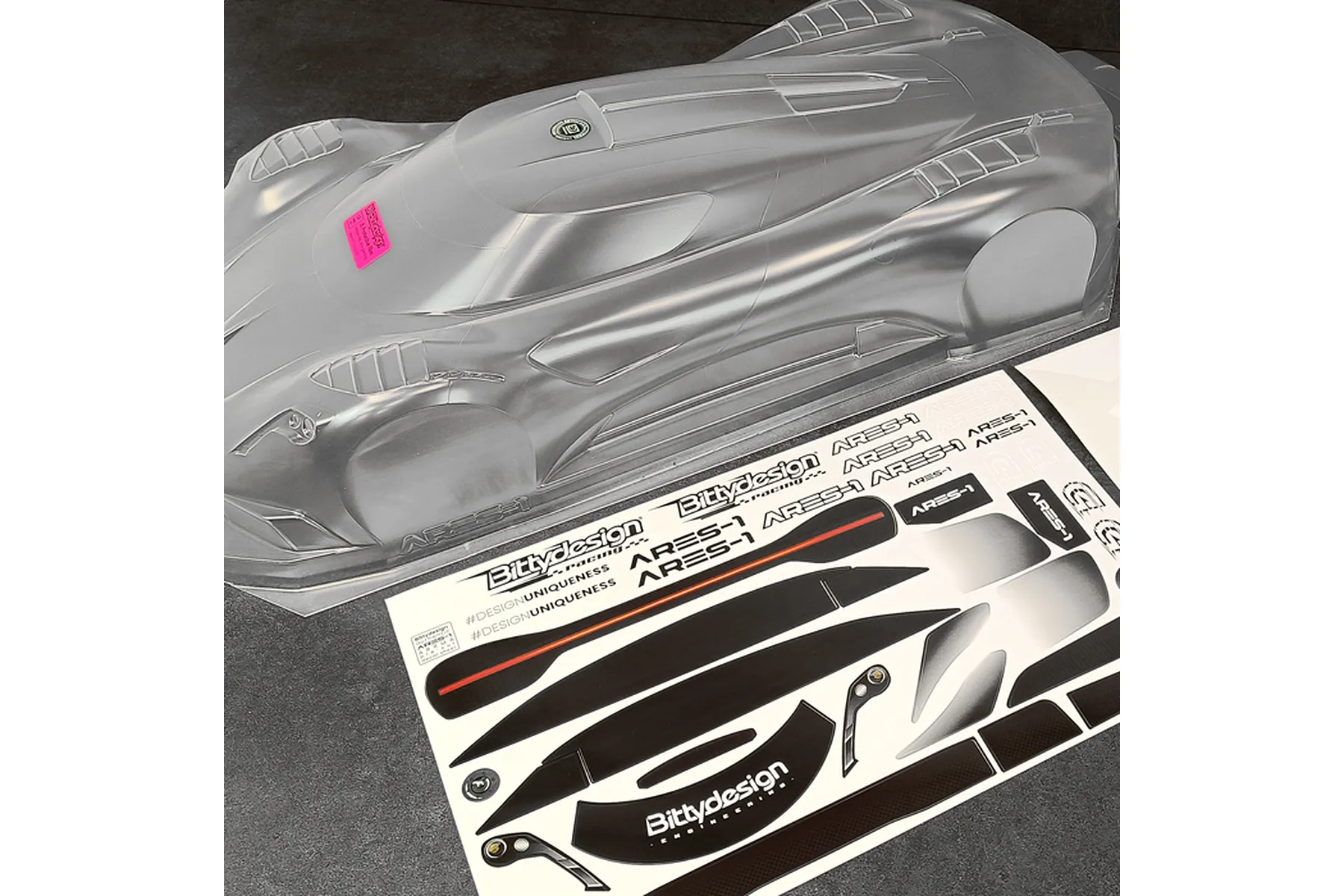 Bittydesign 1/7 ARES-1 Unpainted Body Shell w/ Decals - Clear