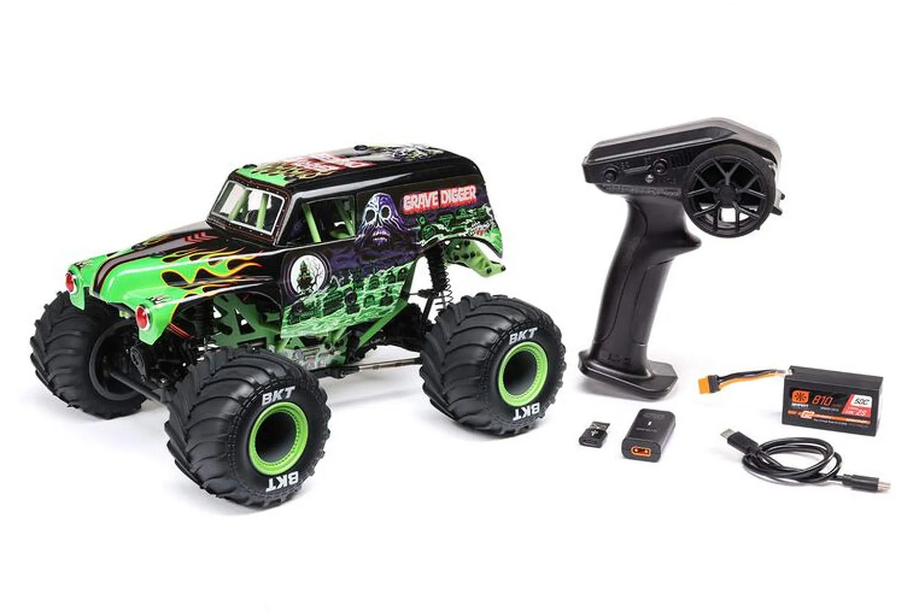 Losi Mini LMT Grave Digger RC Monster Truck Electric 4WD 1/18 Scale RTR ...