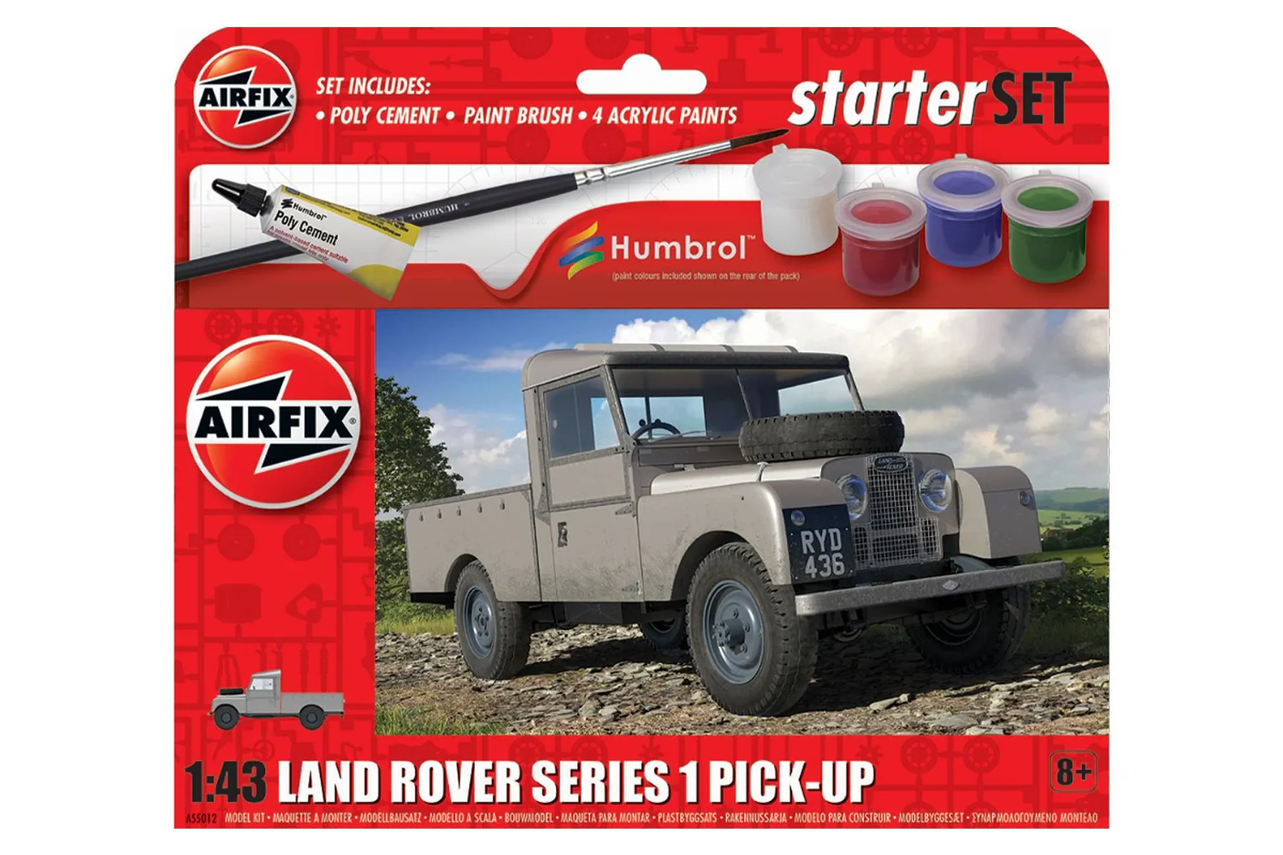 Airfix 1/43 Land Rover Series 1 Scaled Plastic Model Starter Kit