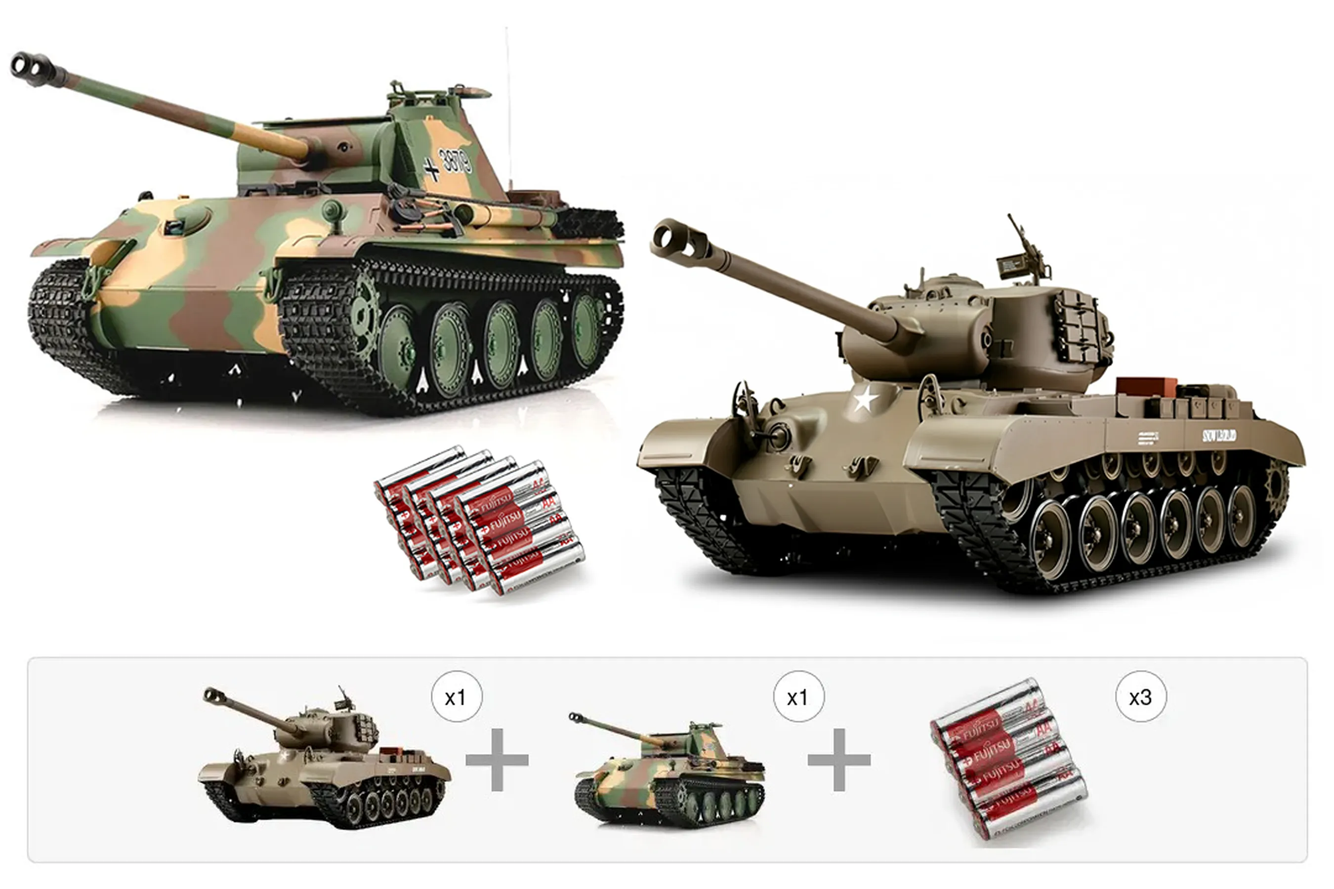 Heng Long RC Tanks - M26 "Pershing" vs Panther Type G Rival Bundle