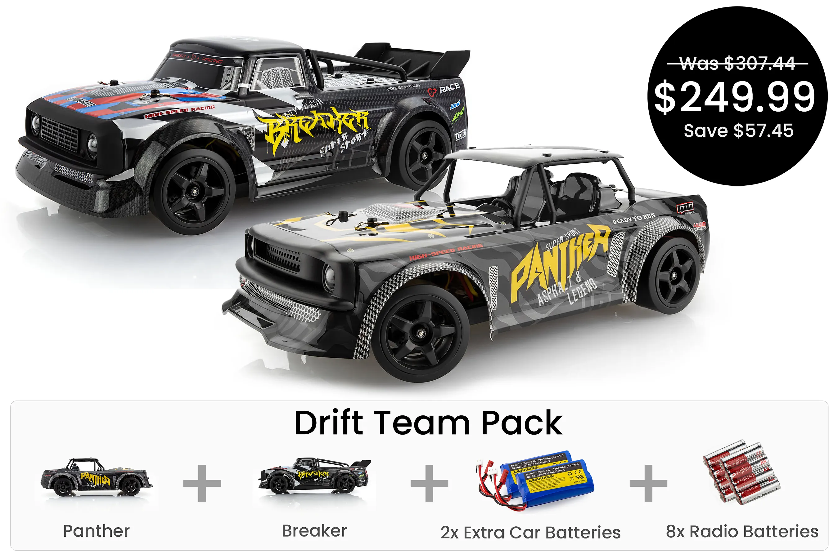 UDI RC Drift Team Performance Pack RC Drift Cars Electric 4WD 1/16 ...