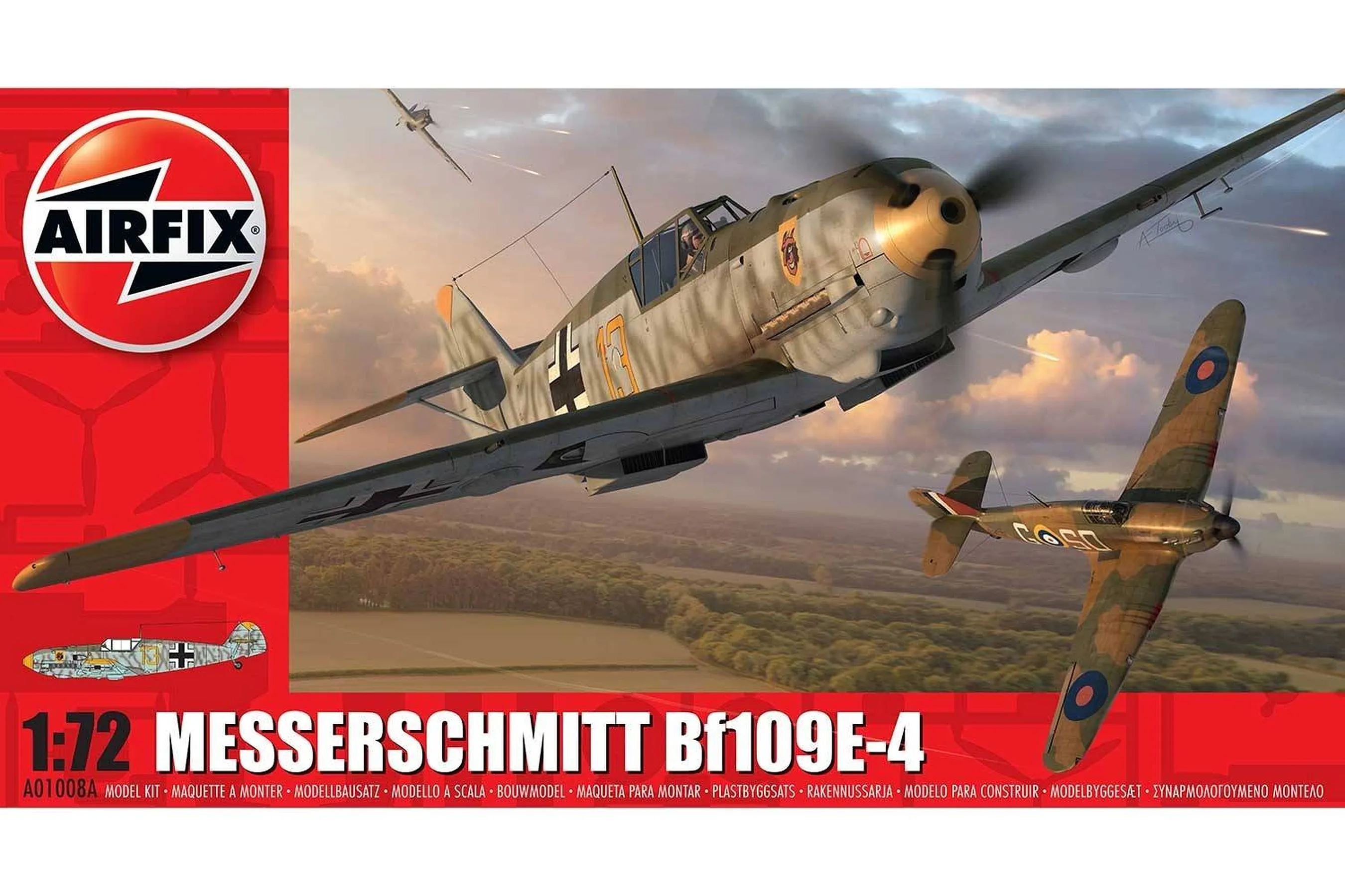 Airfix 1/72 Messerschmitt BF109 E-4 Fighter Scaled Plastic Model Kit