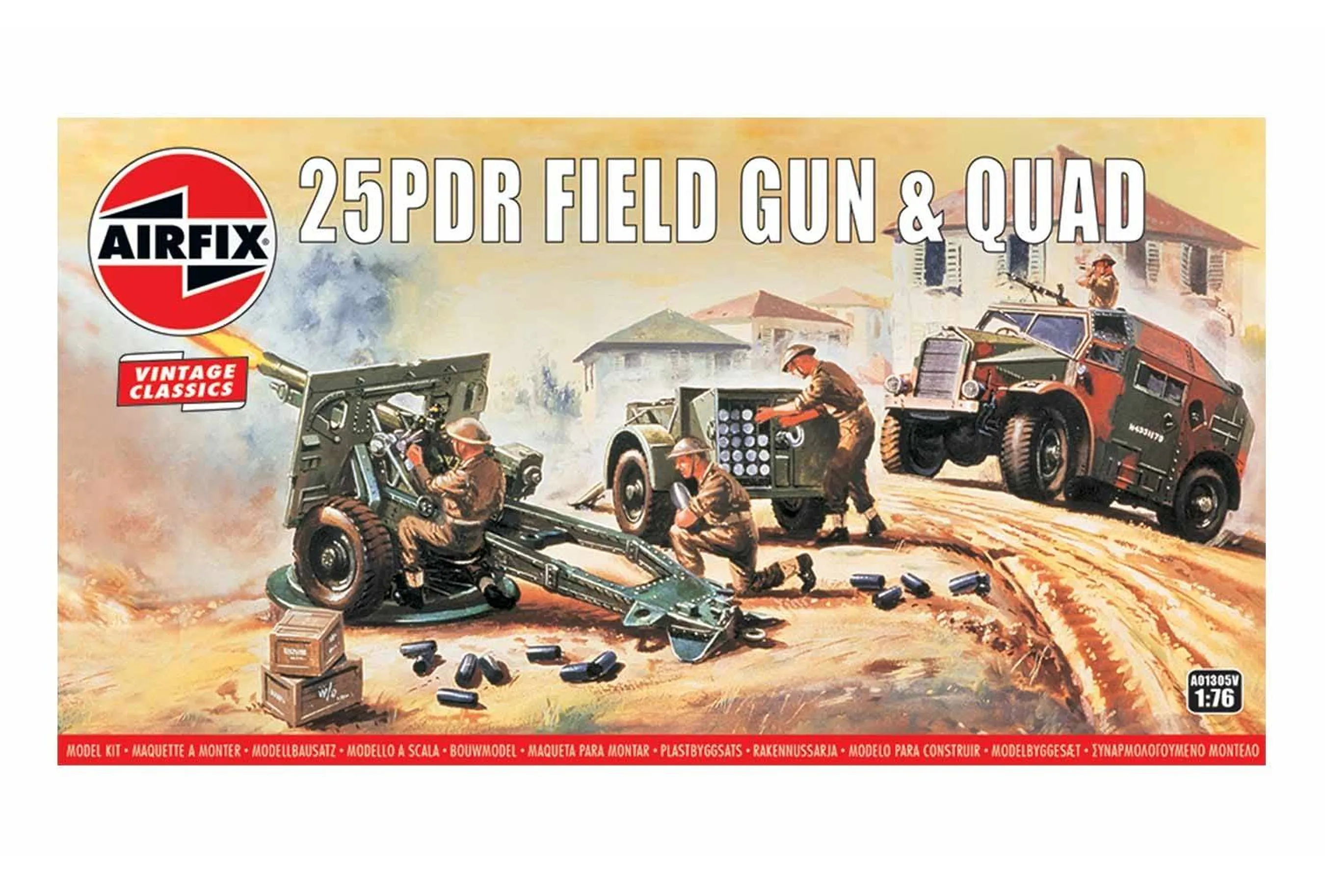 Airfix 1/76 25-PDR Field Gun Scale Scaled Plastic Model Kit