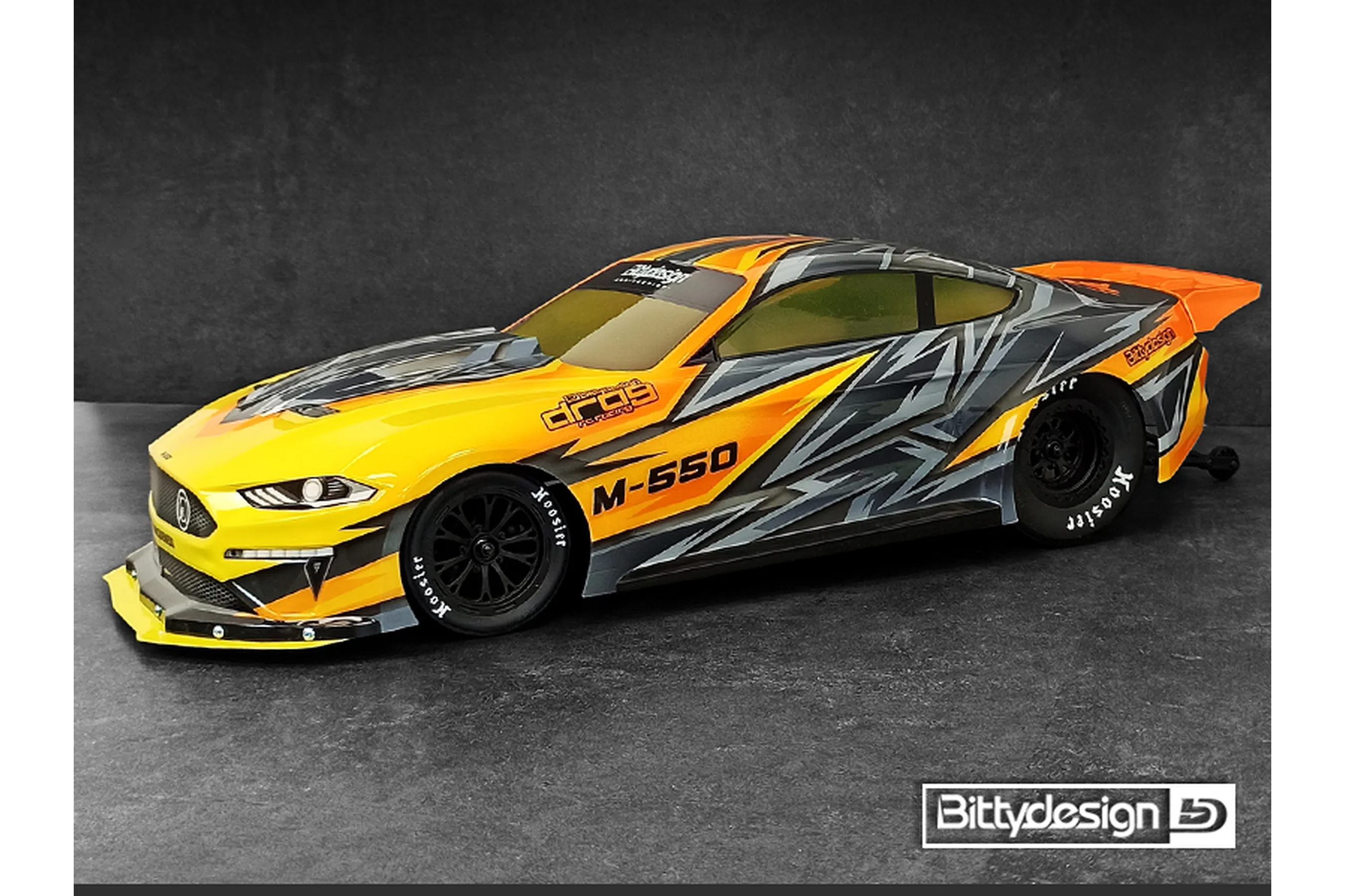 Bittydesign 1/10 M-550 No Prep Drag Racing Unpainted Body Shell w/ Decals