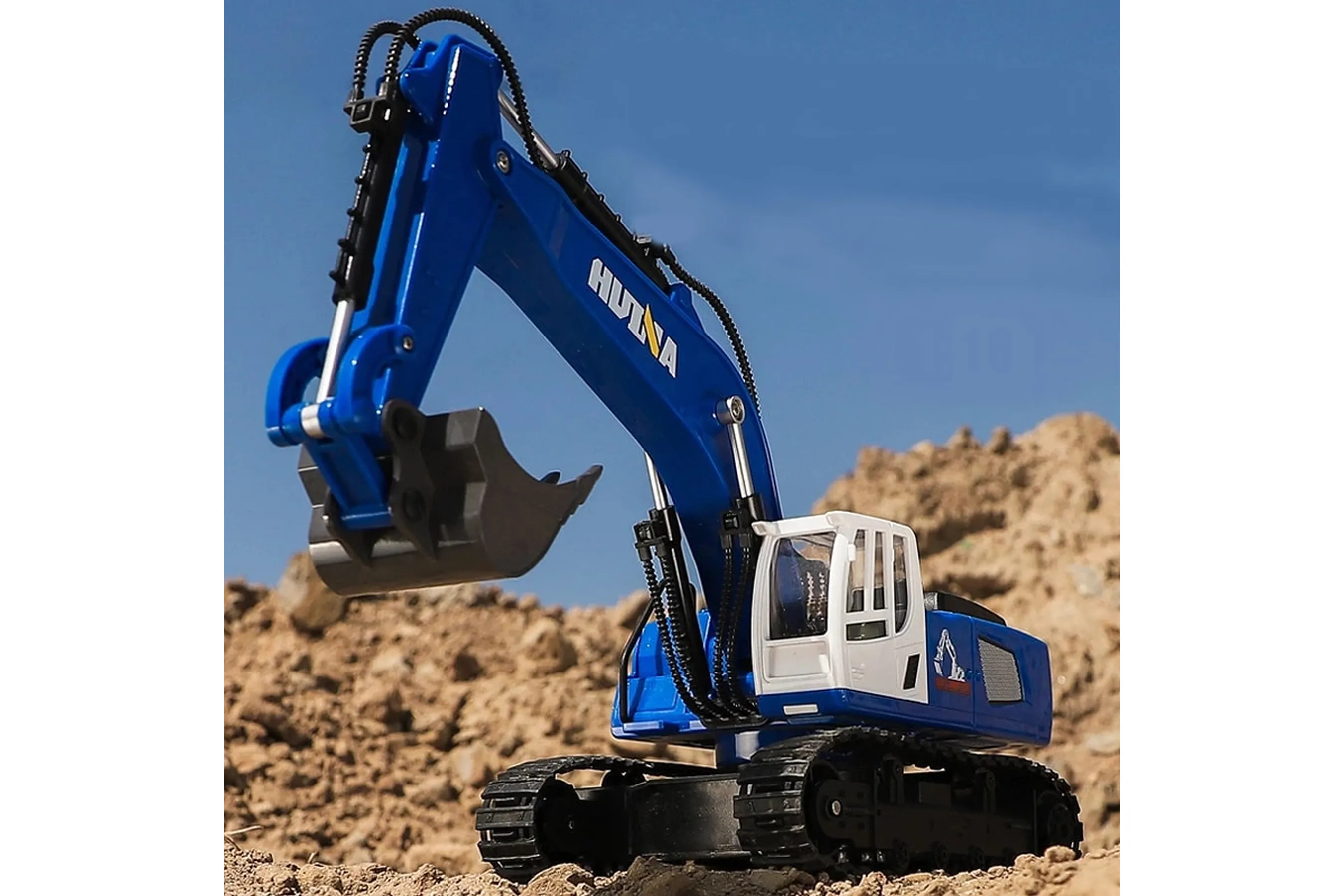 HuiNa 1558 Excavator RC Construction Vehicle Electric 1/18 Scale RTR - Blue