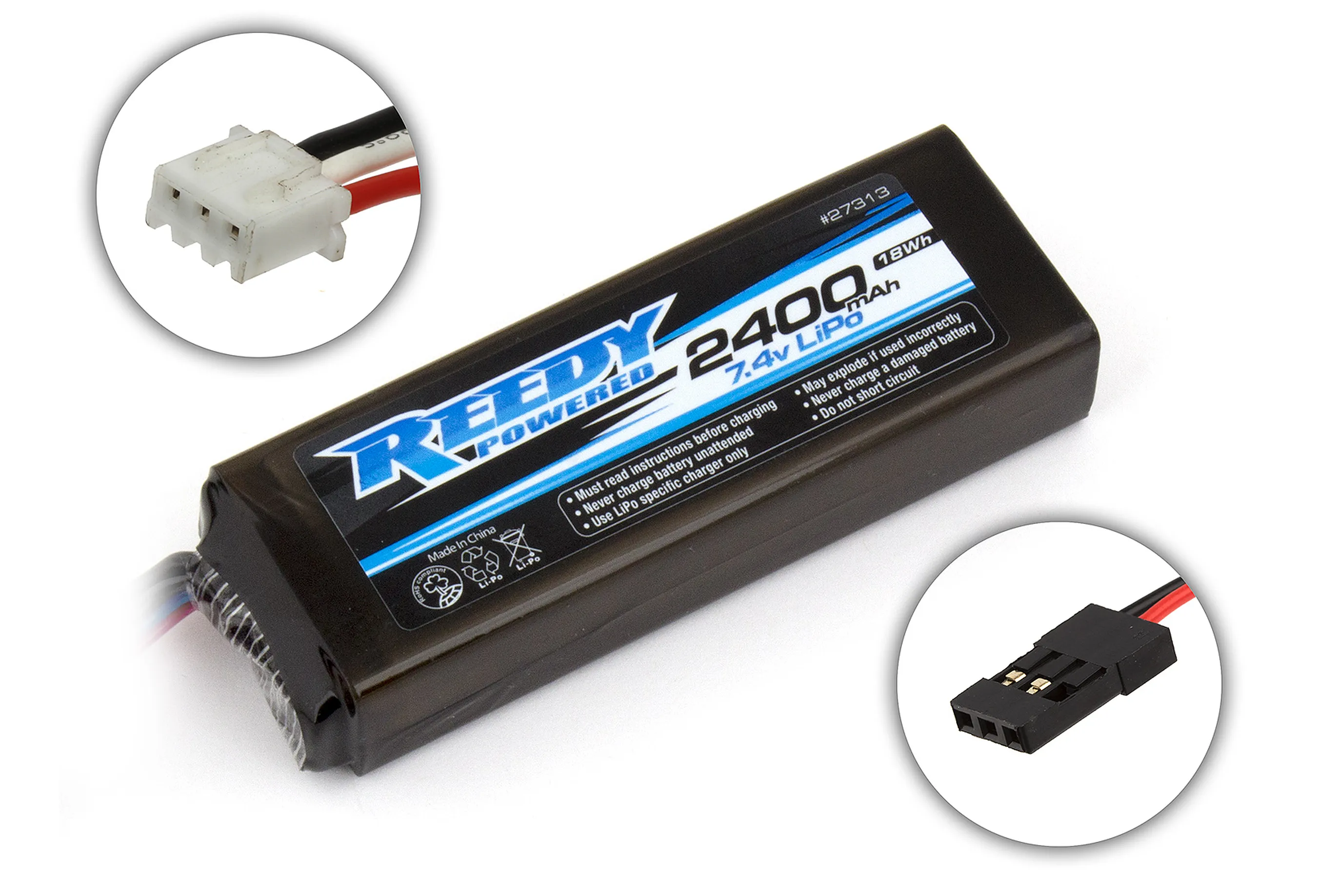 Reedy Power Pro 7.4V 2400mAh Tx/Rx LiPo Battery