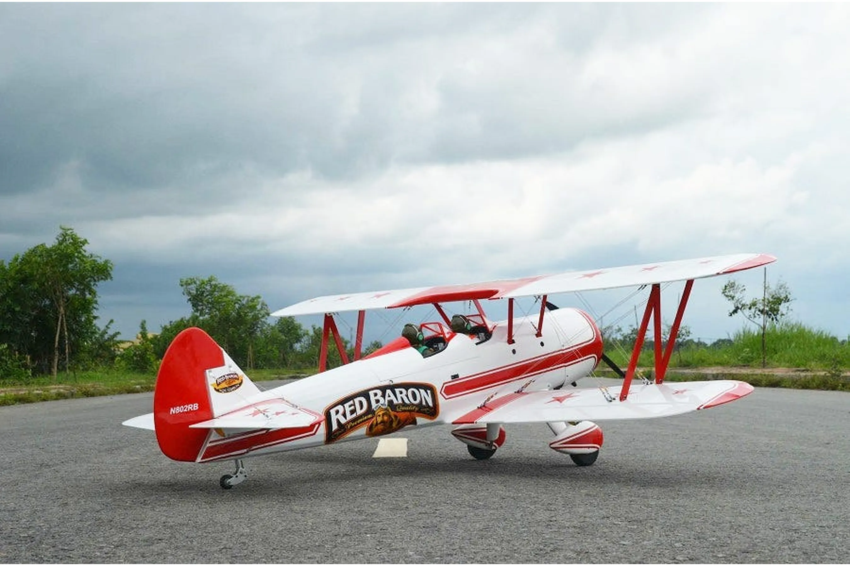 Seagull RC Plane Red Barron Pizza Squadron's Stearman 1.8m Warbird Kit ...