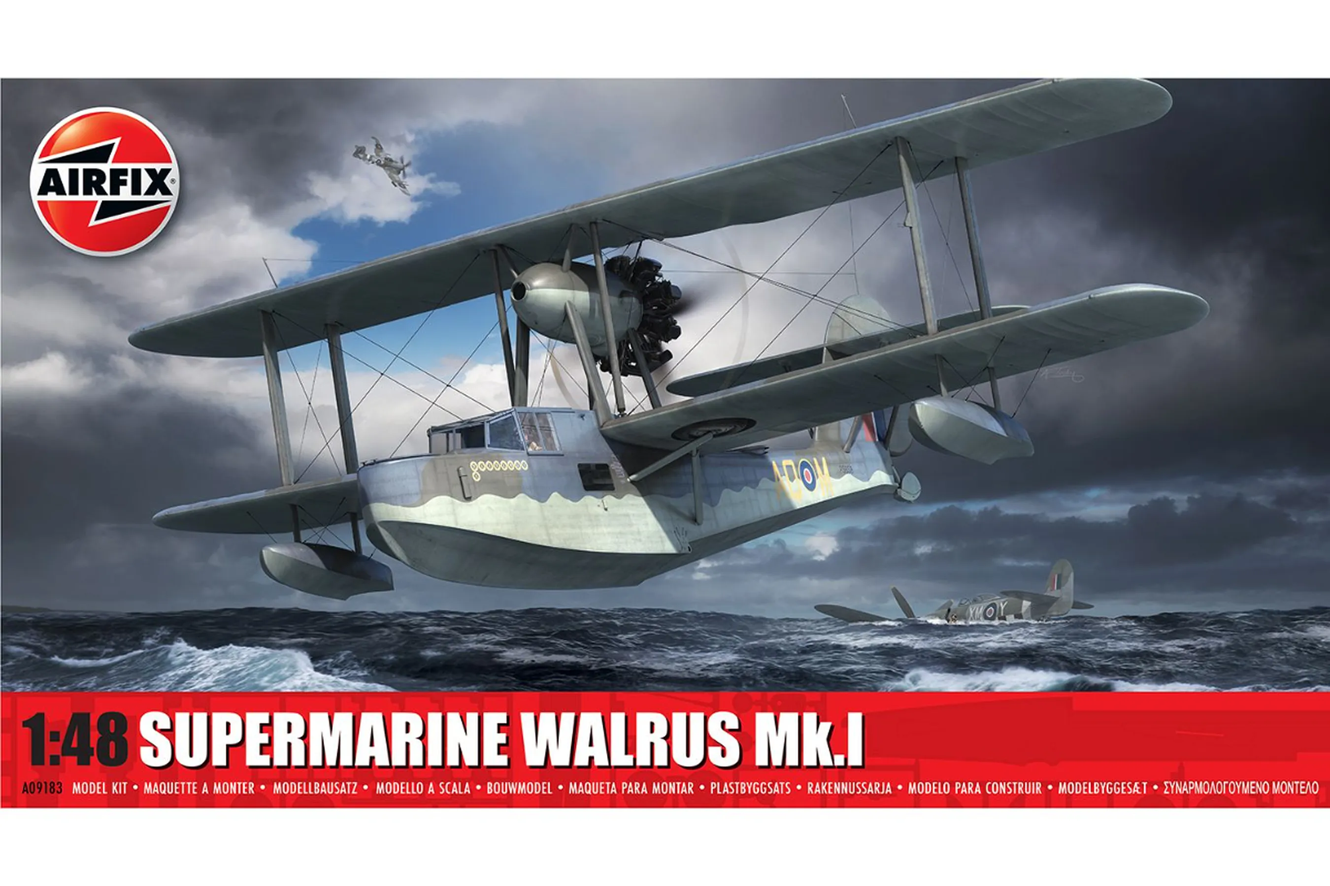 Airfix 1/48 Supermarine Walrus Mk.I Amphibious Biplane Scaled Plastic ...