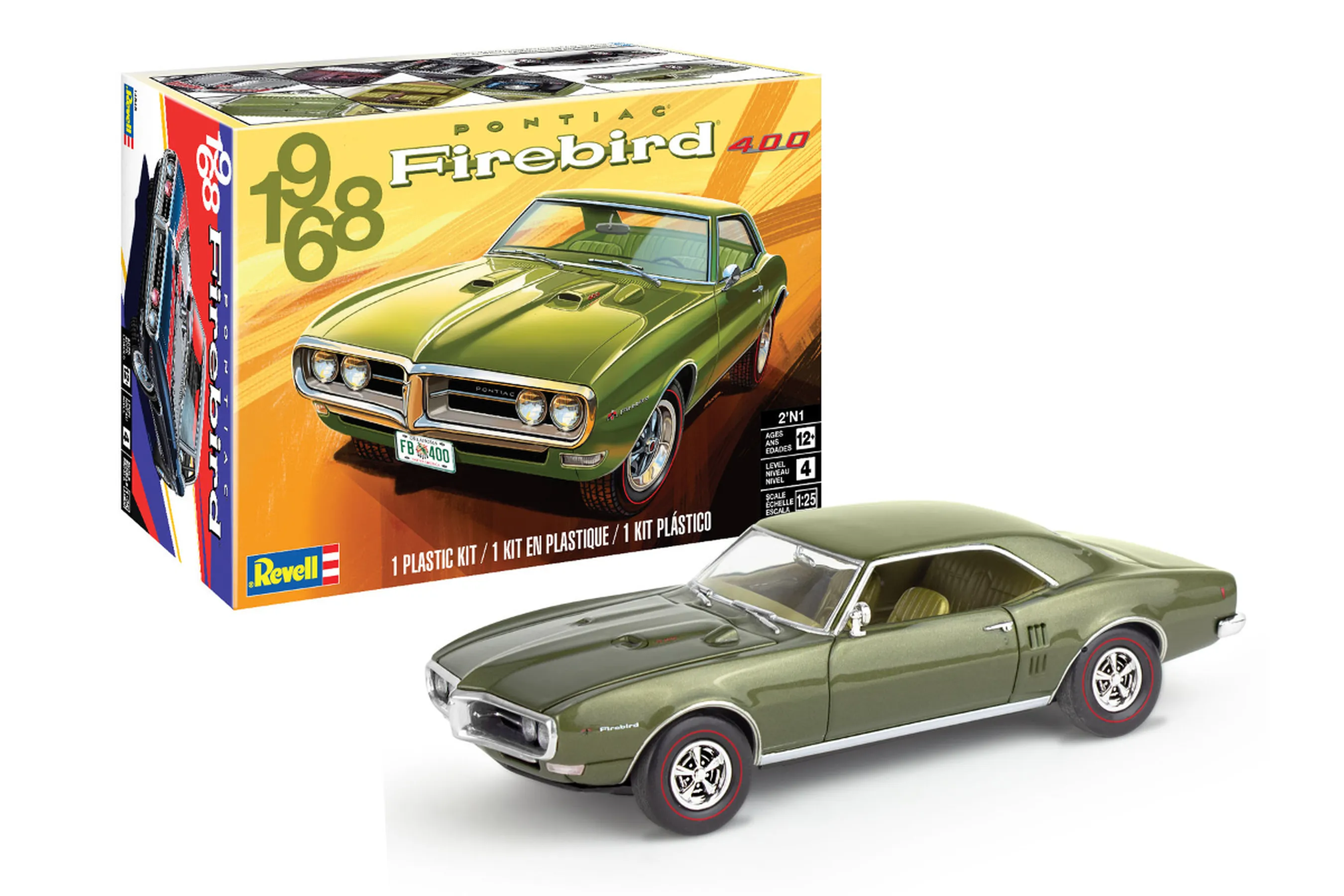 Revell 1/25 1968 Pontiac Firebird Car Scaled Plastic Model Kit