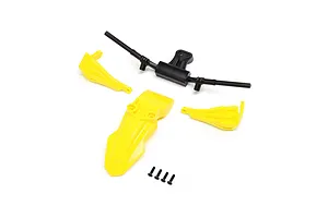 Losi Fender, Handguards & Handle Bars, Yellow: Promoto-SM
