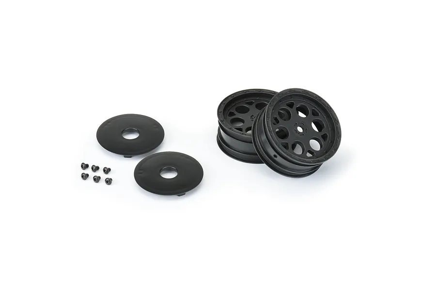 Pro-Line 1/10 Showtime Front 2.2" 12mm Sprint Car Wheels (2) Black