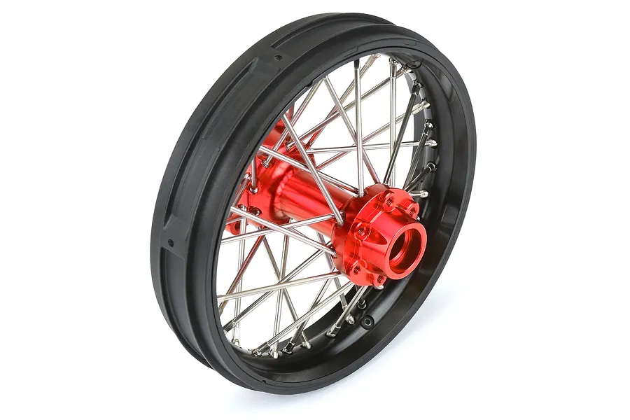 Pro-Line 1/4 Pro-Spec Aluminum V2 Bead Rear Wheel Black/Red (1): Promoto-MX