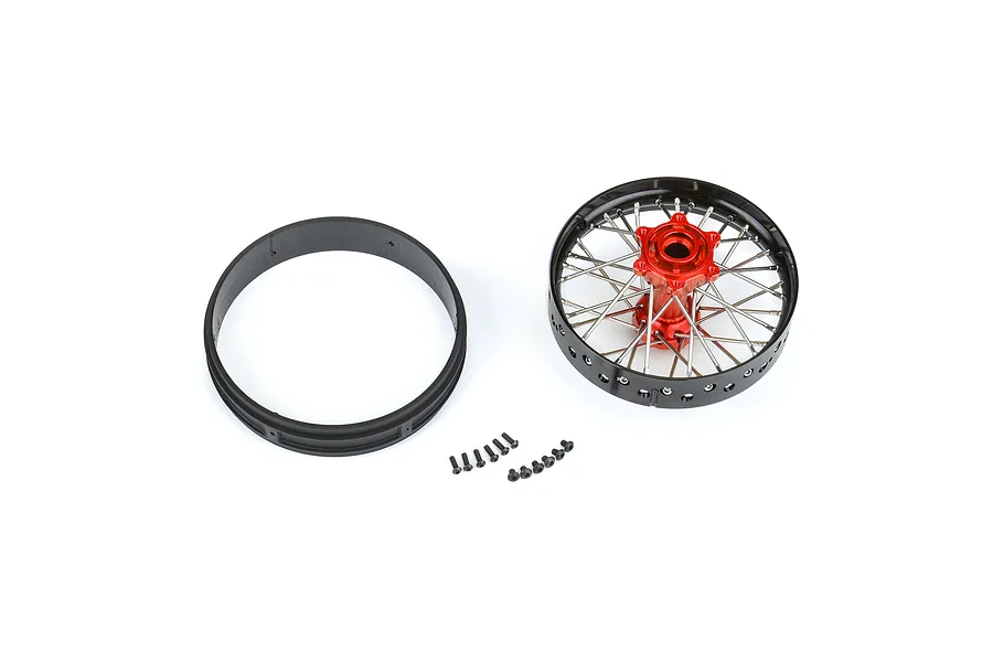 Pro-Line 1/4 Pro-Spec Aluminum V2 Bead Rear Wheel Black/Red (1): Promoto-MX