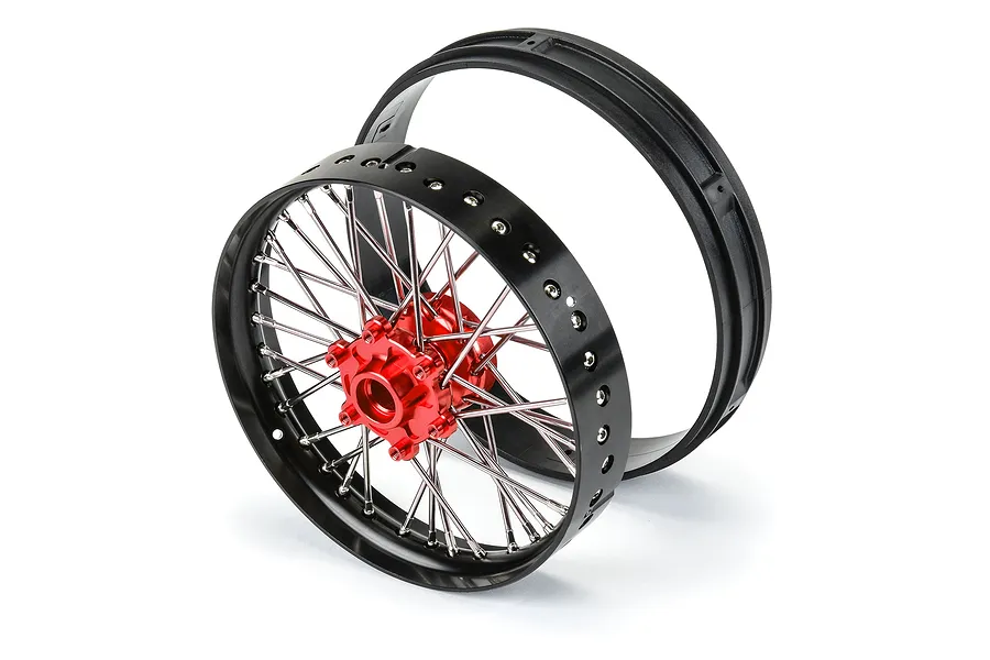 Pro-Line 1/4 Pro-Spec Aluminum V2 Bead Front Wheel Black/Red (1 ...